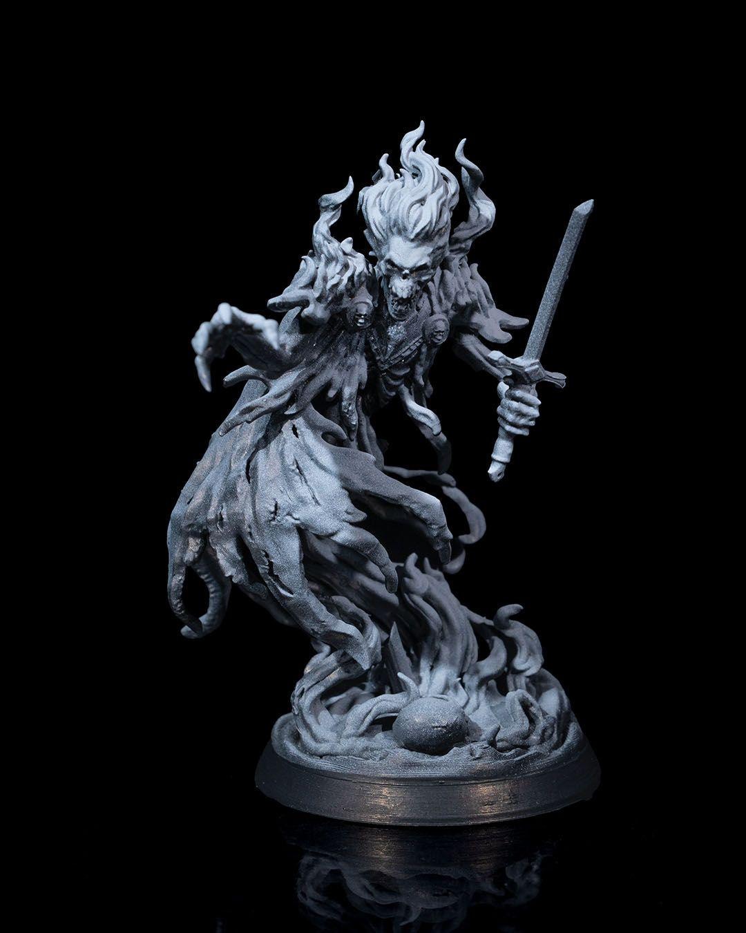 Ghostly Skeleton Miniature for RPG Tabletop Games - Undead Wraith ...
