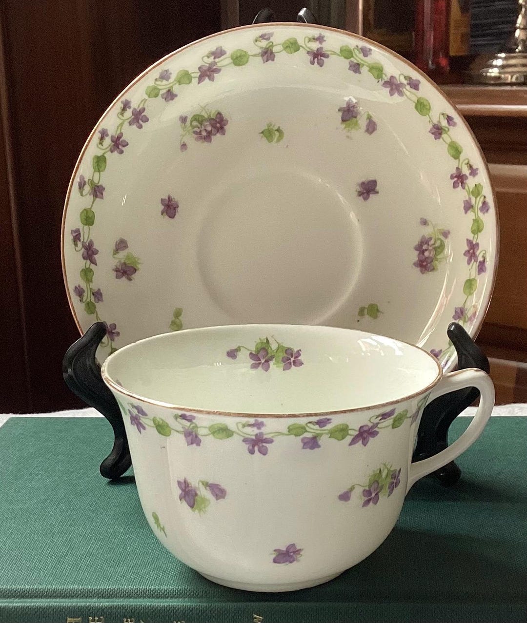 Sweet Violet Tea Cup and Saucer - Etsy