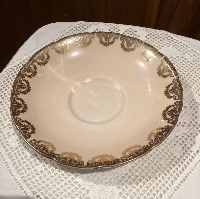 Wellington China Peach and Gold Cup and Saucer - Etsy