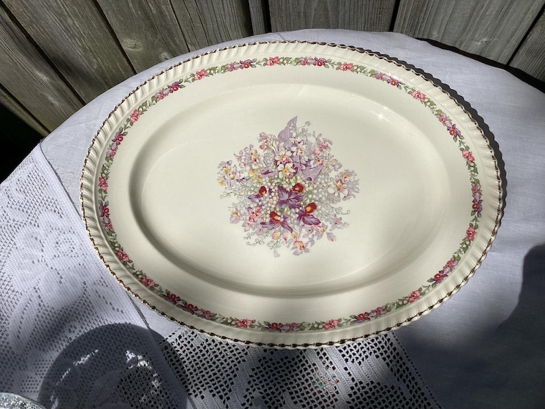 Old English Platter by Johnson Bros. in Queens Bouquet Pattern - Etsy