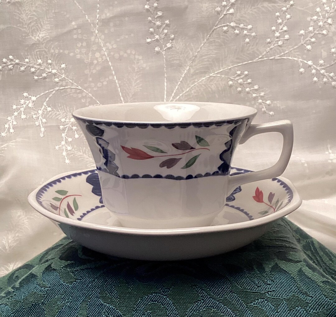 Adam’s Ironstone Lancaster Pattern Cups and Saucers - Etsy