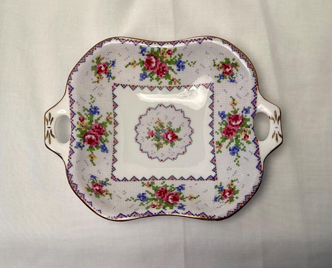 Royal Albert Petit Point Pattern Small Square Dish - Etsy