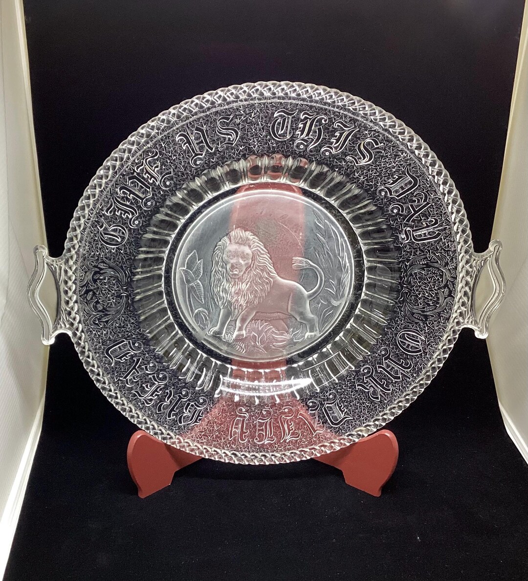 Pressed Glass Bread Plate give Us This Day Our Daily Bread - Etsy