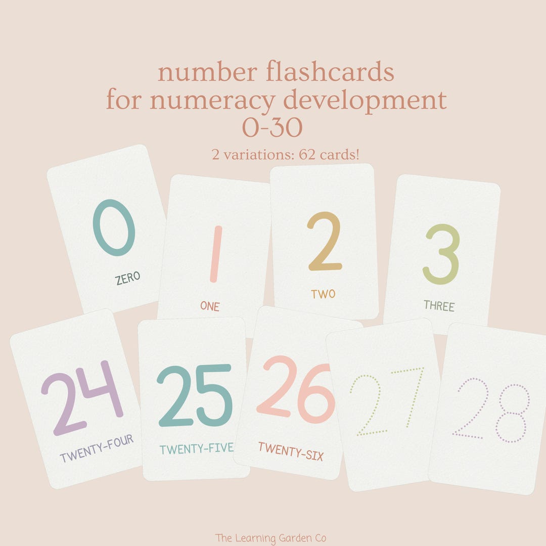 Number Flashcards, 0-30 Number Cards, Numeral Recognition, Numeral ...