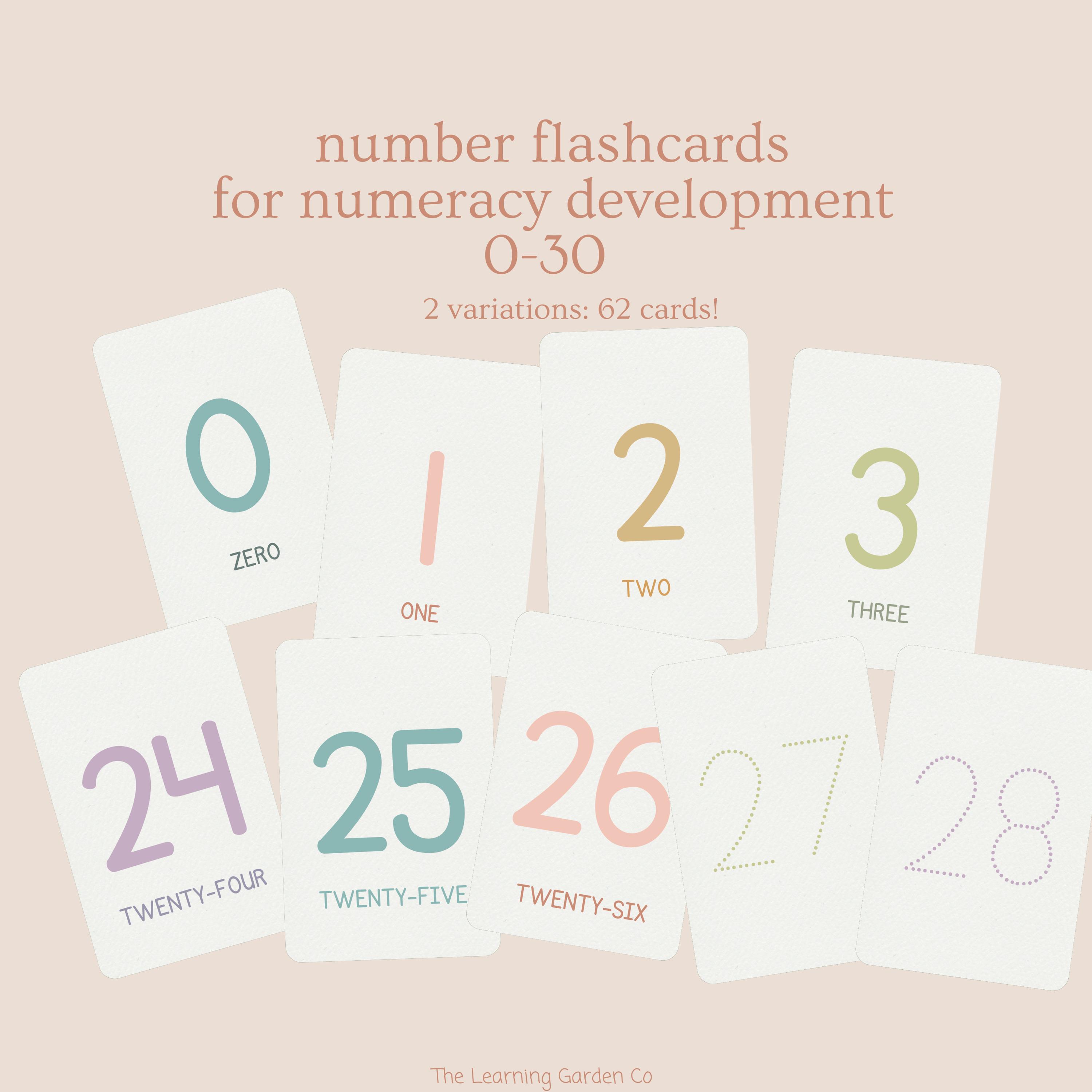 Number Flashcards, 0-30 Number Cards, Numeral Recognition, Numeral ...