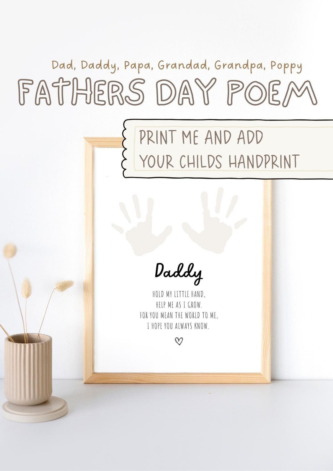 Father's Day Poem, Printable Gift, Fathers Day Gift, Fathers Day ...