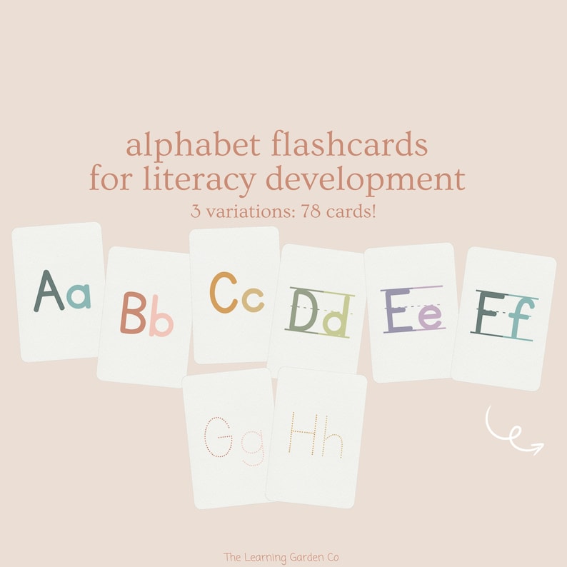 Alphabet Cards, ABC Flashcards, Kids Boho Calm Cards, Digital Downloads ...