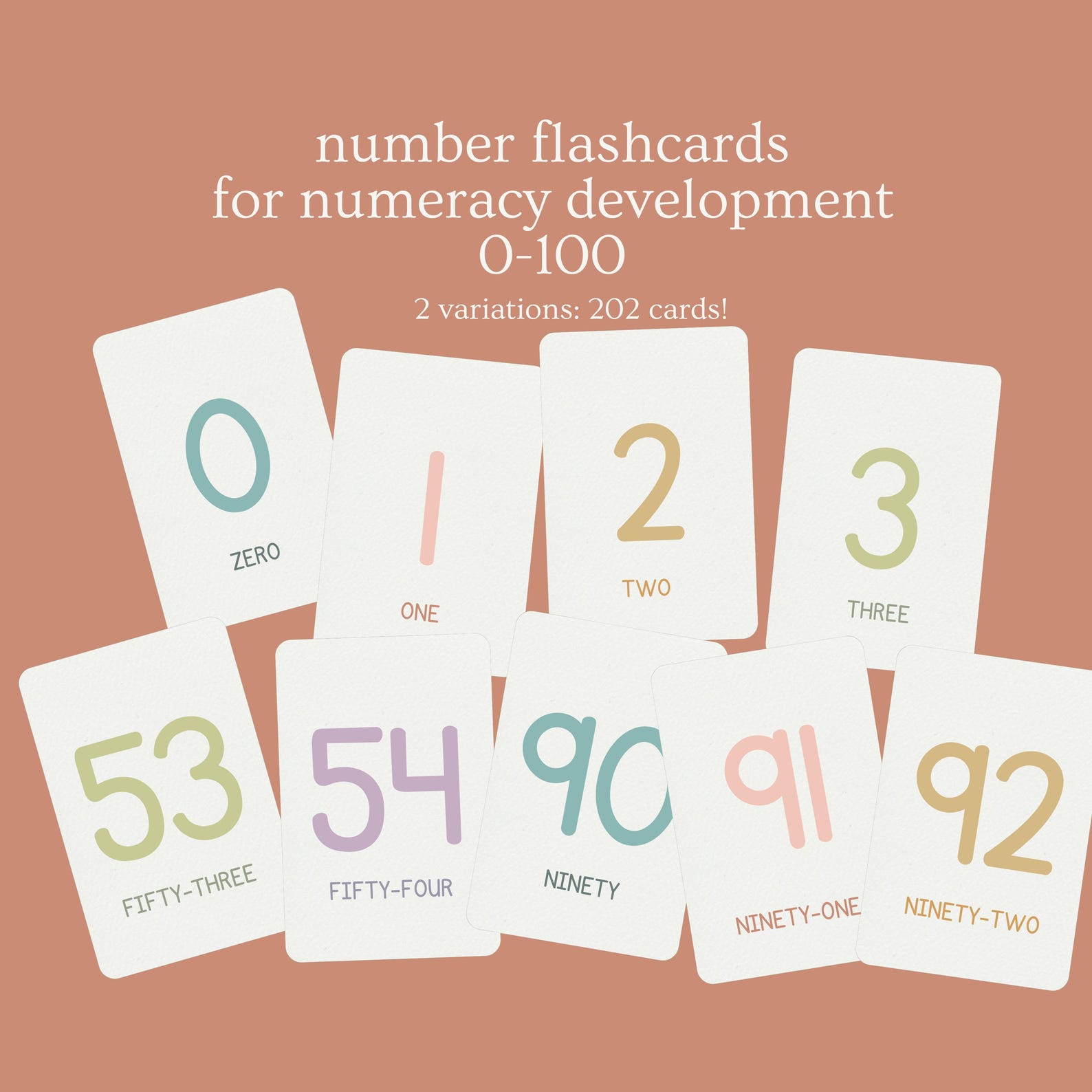 Number Flashcards 0-100, Numeracy Learning, Number Cards, Number ...