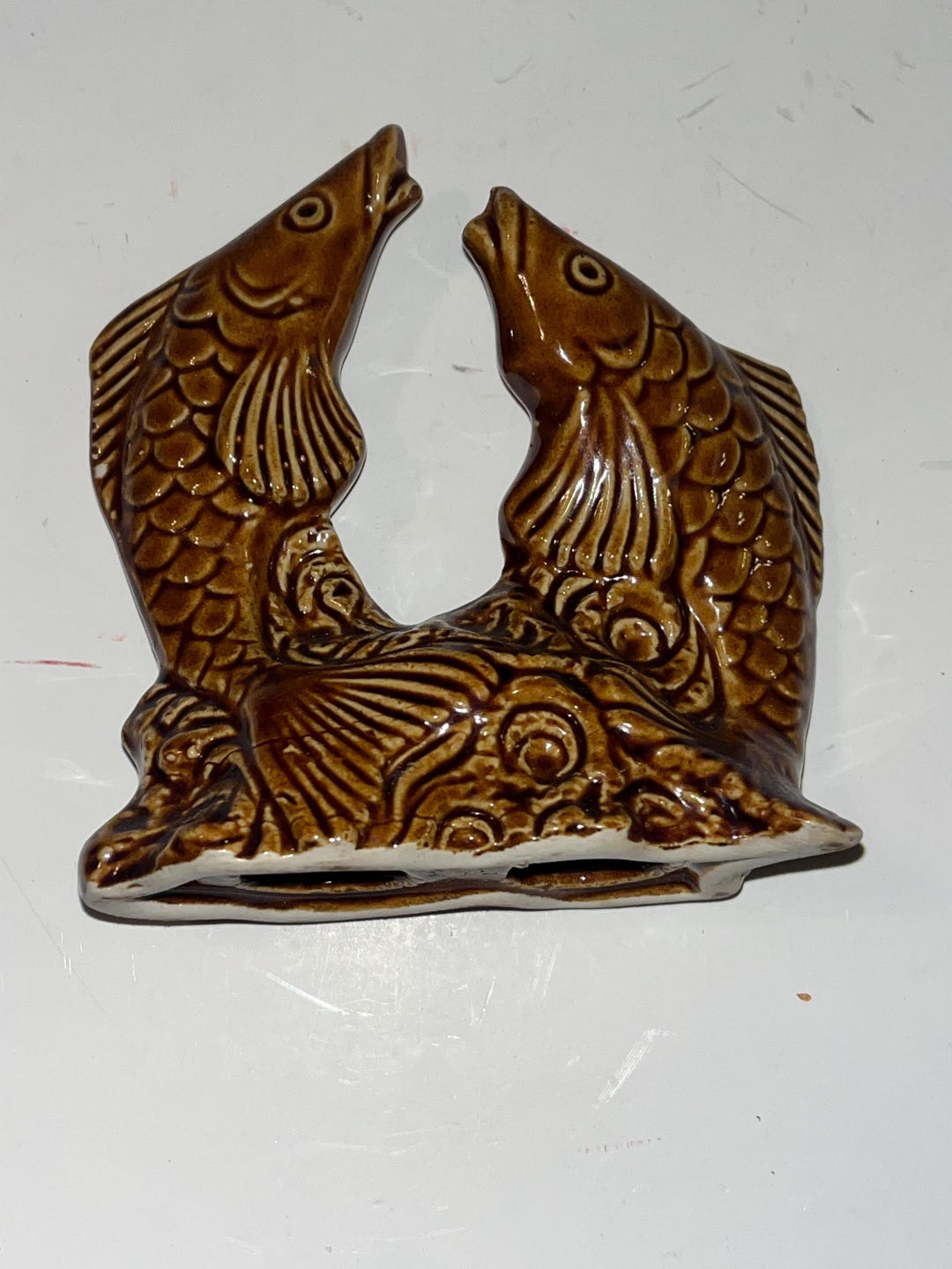 Vintage 1960s Porcelain Two Fish Jumping Put of Water Figurine Small ...
