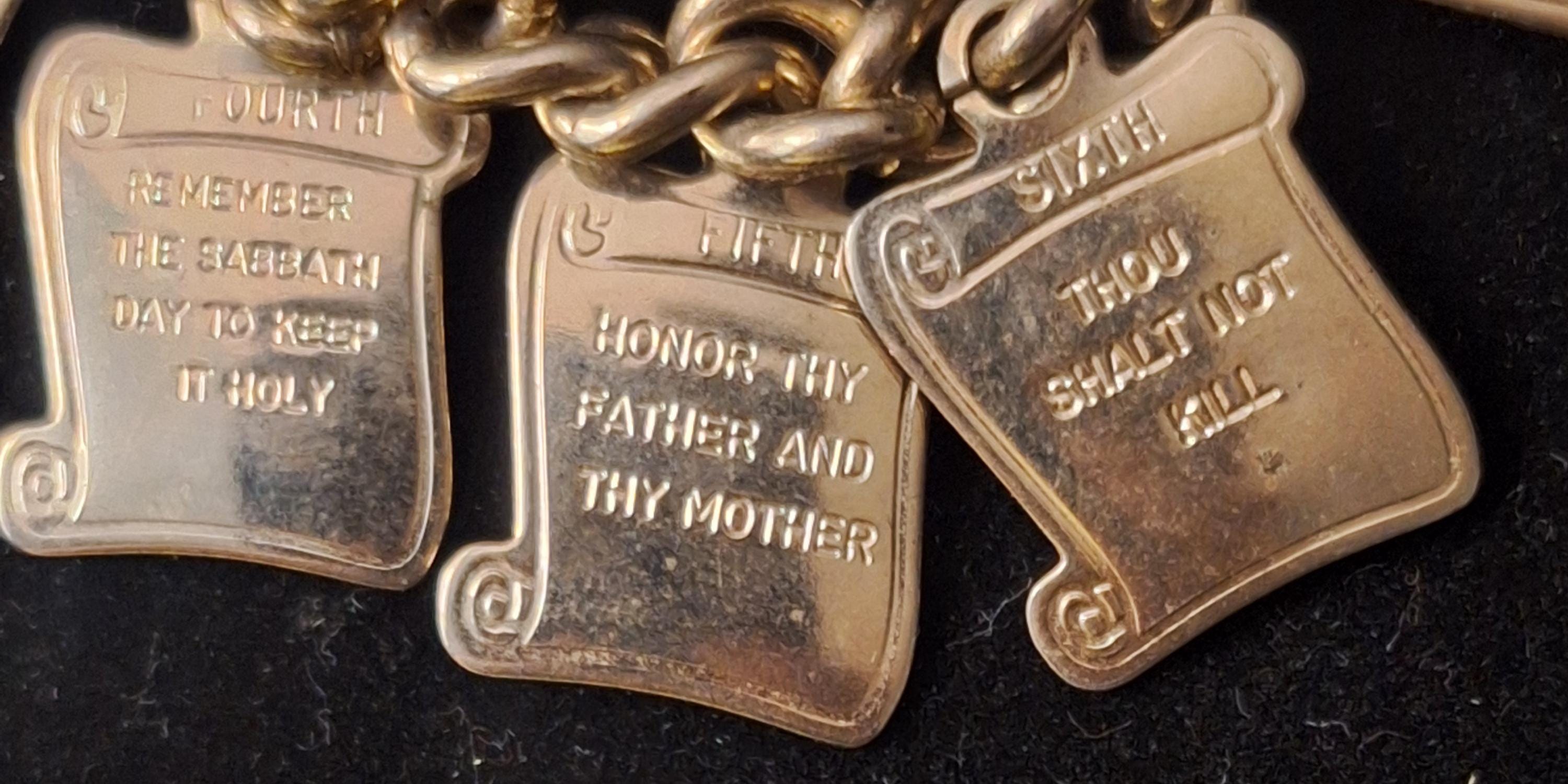 1960s Vintage 10 Commandments Silver Charm Bracelet - Etsy