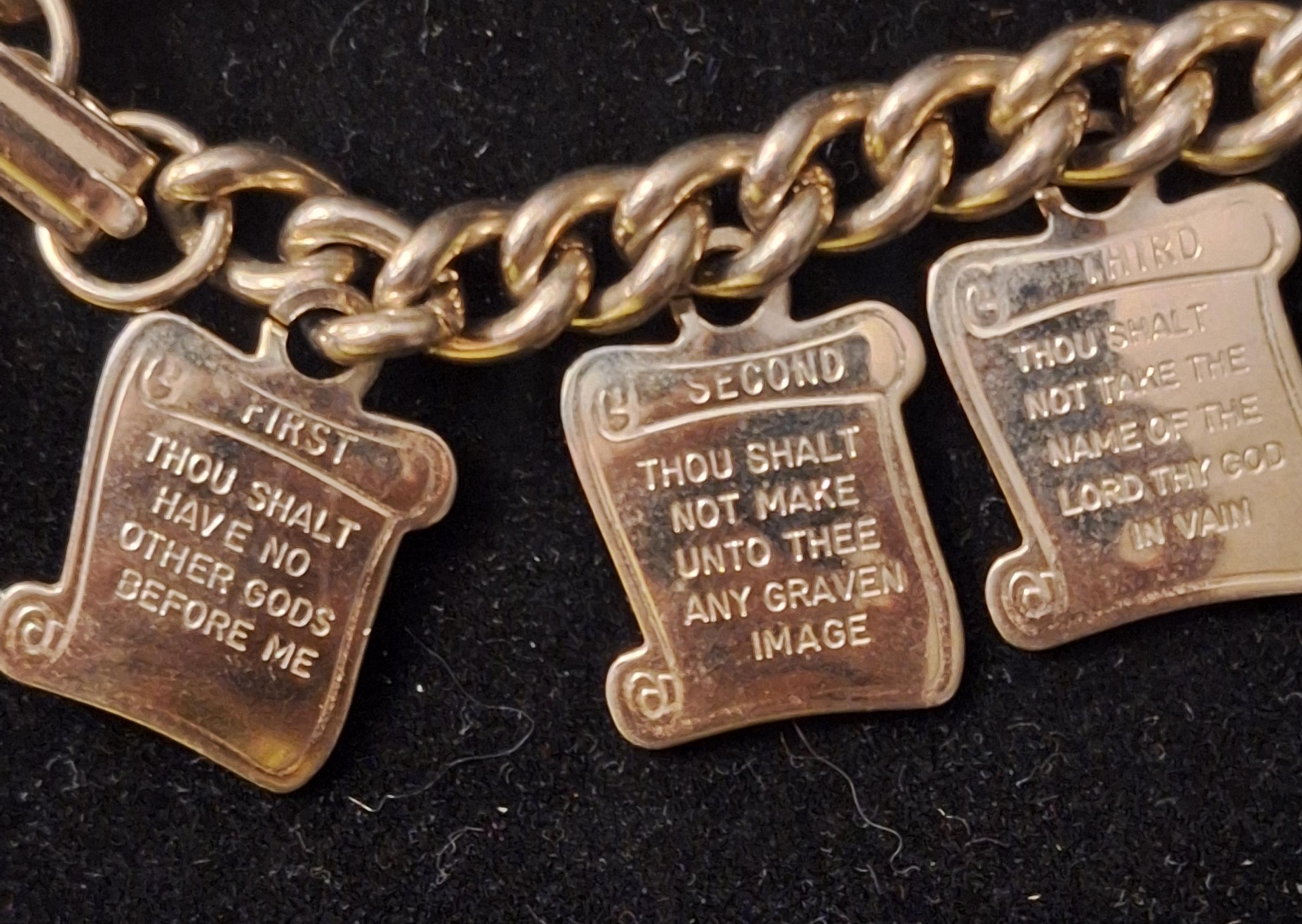 1960s Vintage 10 Commandments Silver Charm Bracelet - Etsy