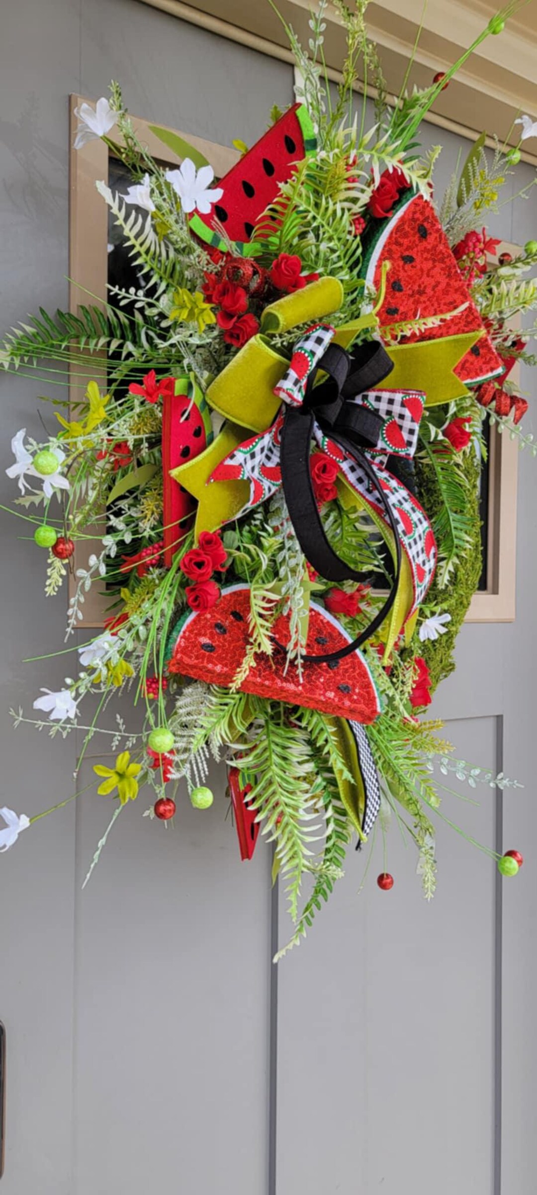 Watermelon Wreath, Spring Wreath, Summer Wreath, Home Decor, Spring Fun ...