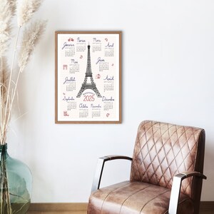 Bienvenue 2025 Paris Calendar Art Print | French Calendar Print 2025 - Etsy