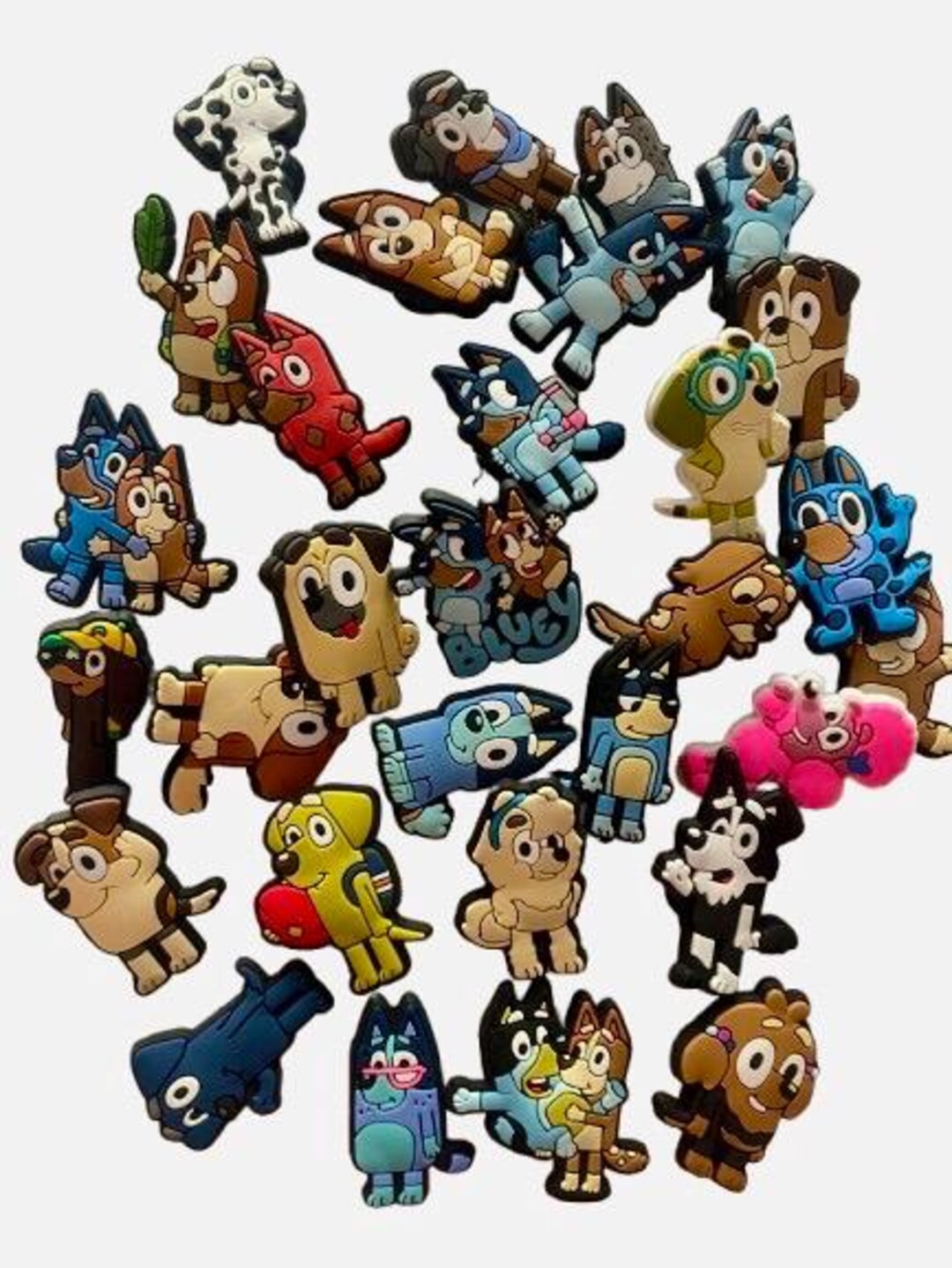 Bluey Cartoon Characters Croc Style Charms for PVC Shoes and Bags ...