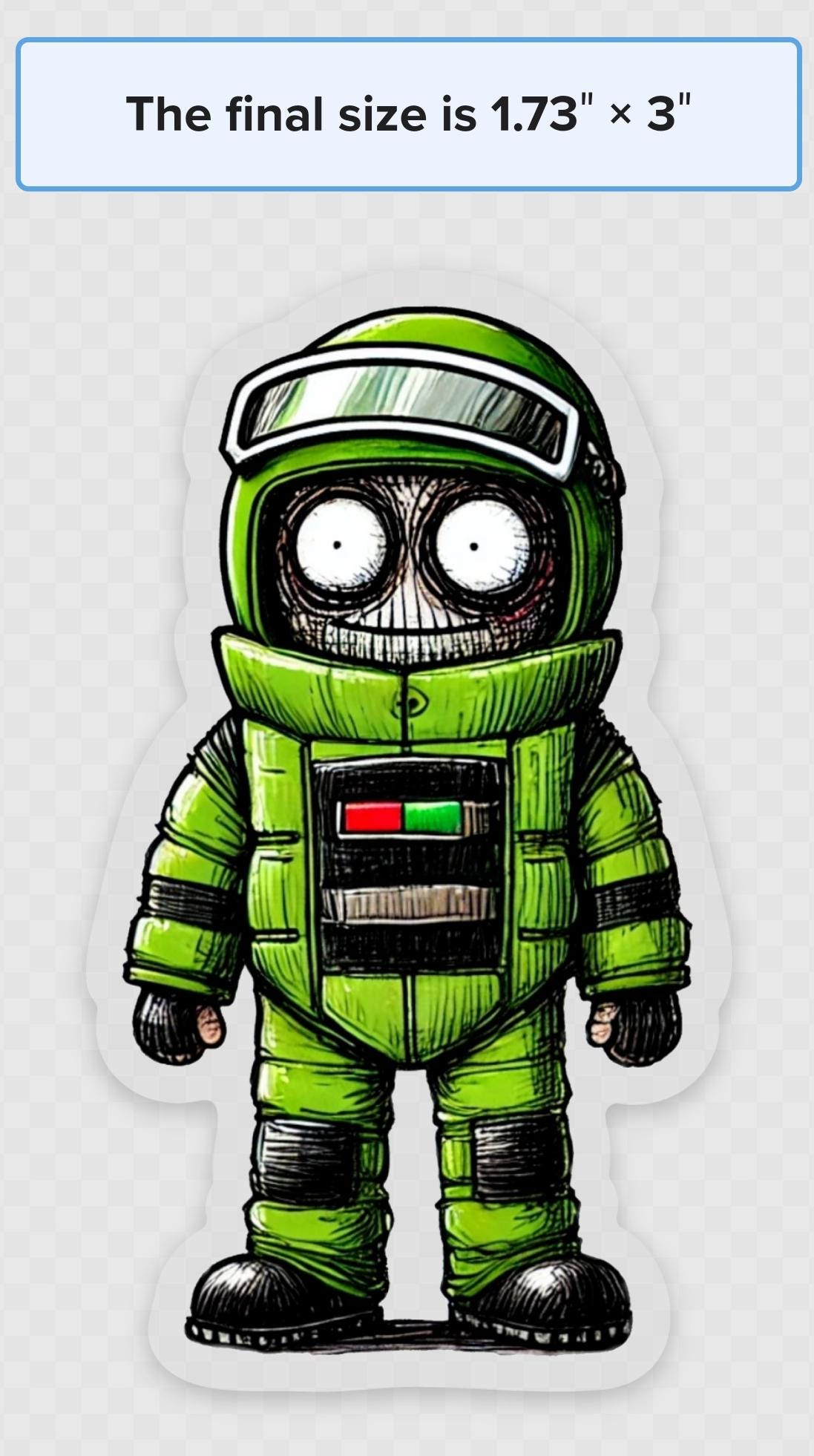 Bomb Suit Dude #1, Sticker, 3" Tall - Etsy