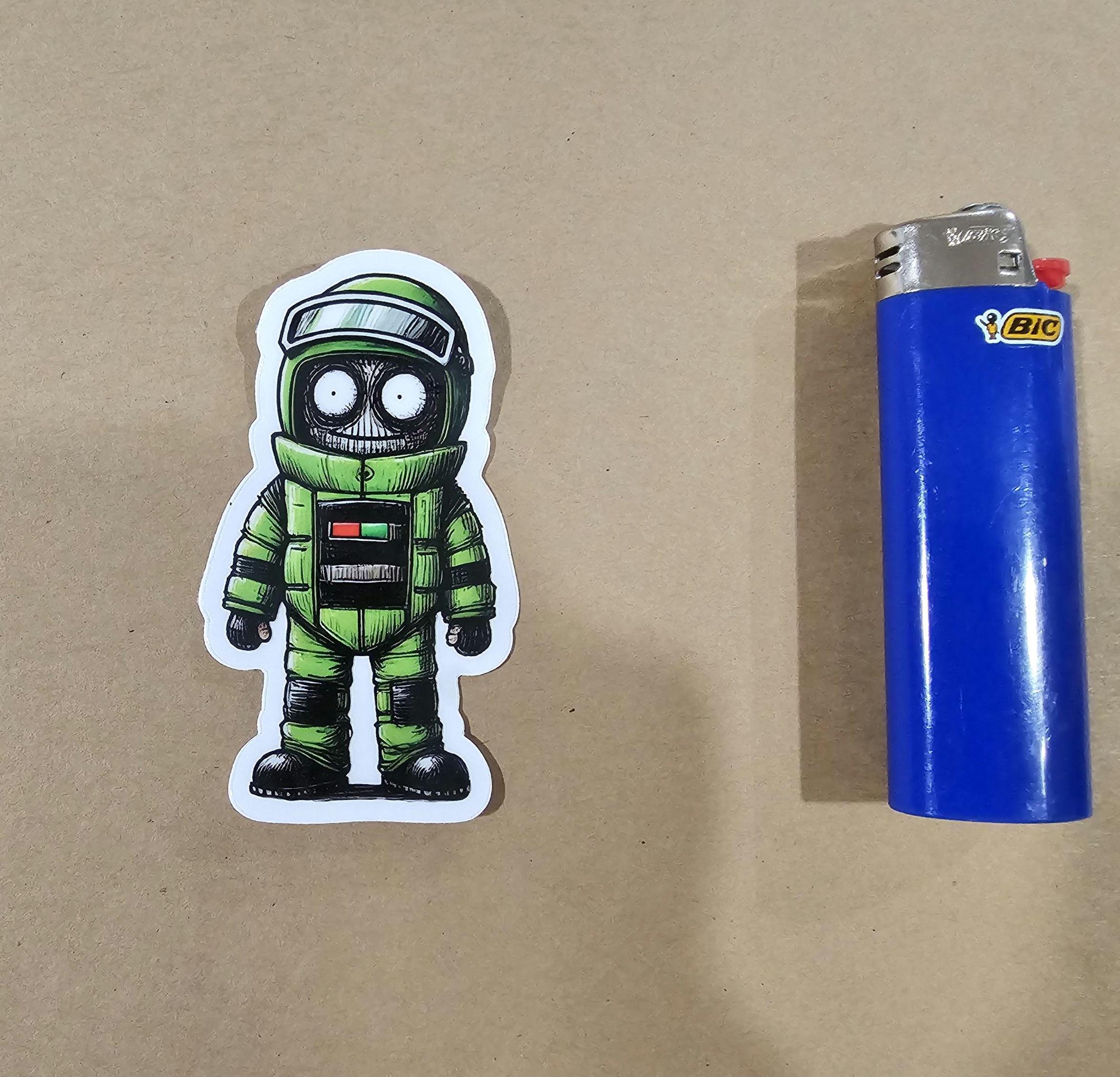 Bomb Suit Dude #1, Sticker, 3" Tall - Etsy
