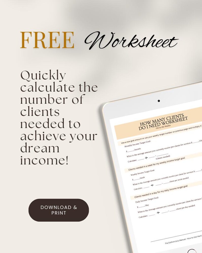 Income Goal Fillable Worksheet Template | Yearly, Monthly, Weekly ...