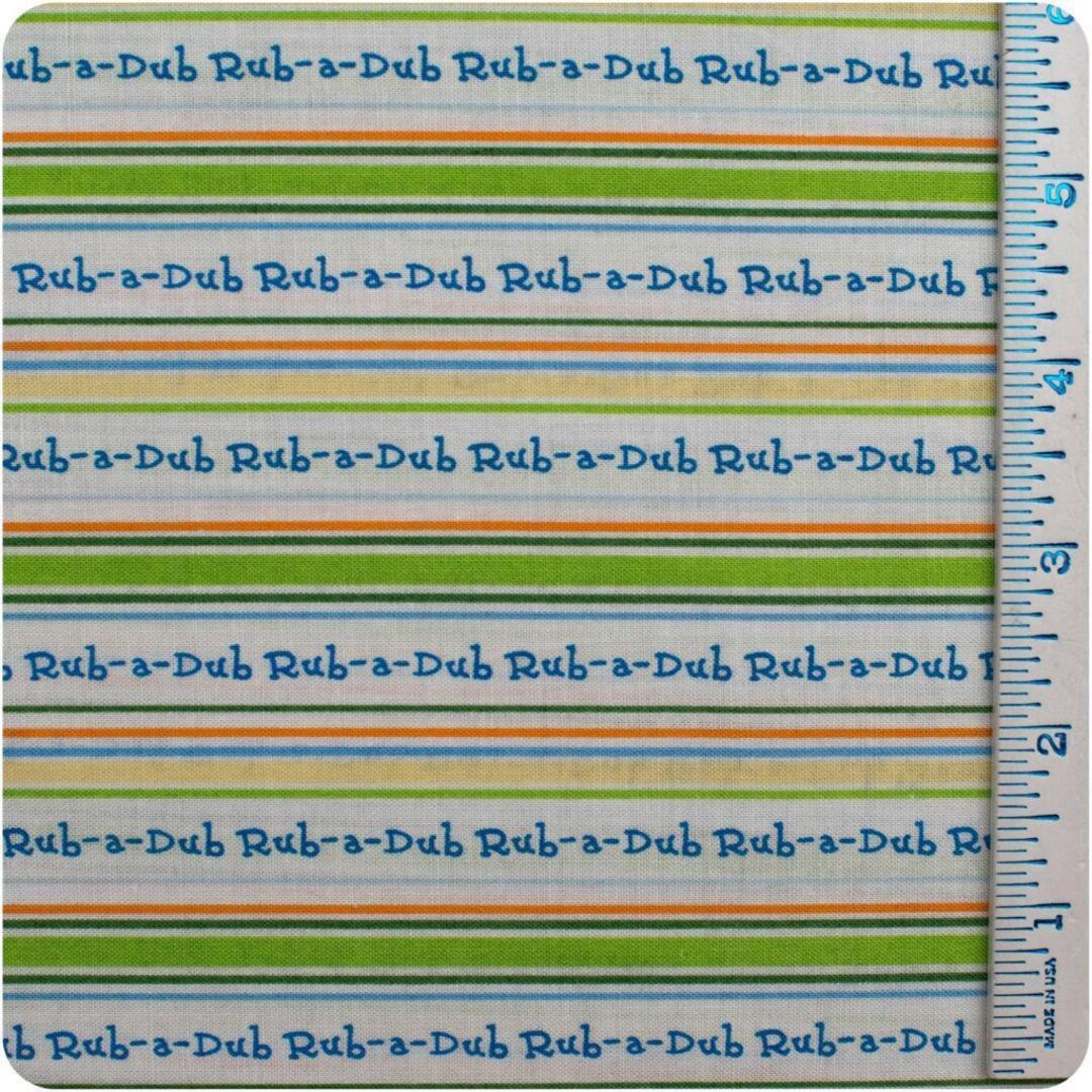 By the HALF YARD Out of Print Rub a Dub Dub Nursery 3 Men in Tub Cotton ...