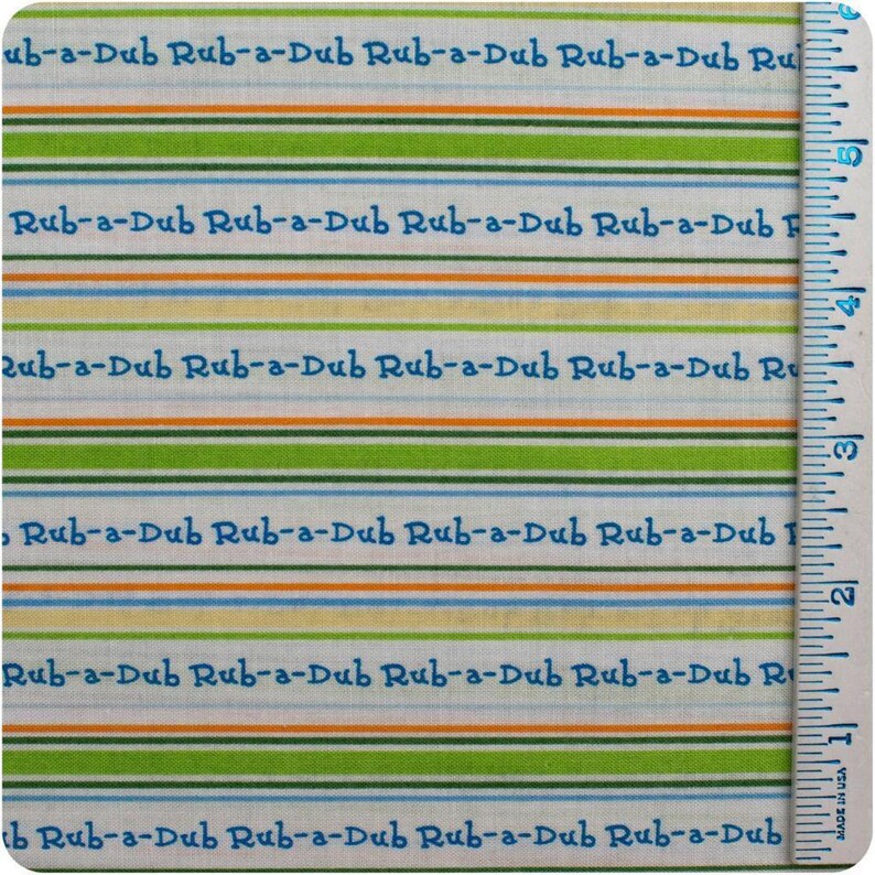 By the HALF YARD Out of Print Rub a Dub Dub Nursery 3 Men in Tub Cotton ...