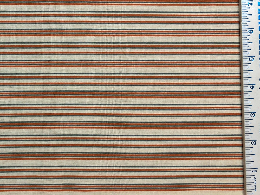 Par le HALF YARD Neutre Marron Tan Dark Red Stripes 100% Coton David ...