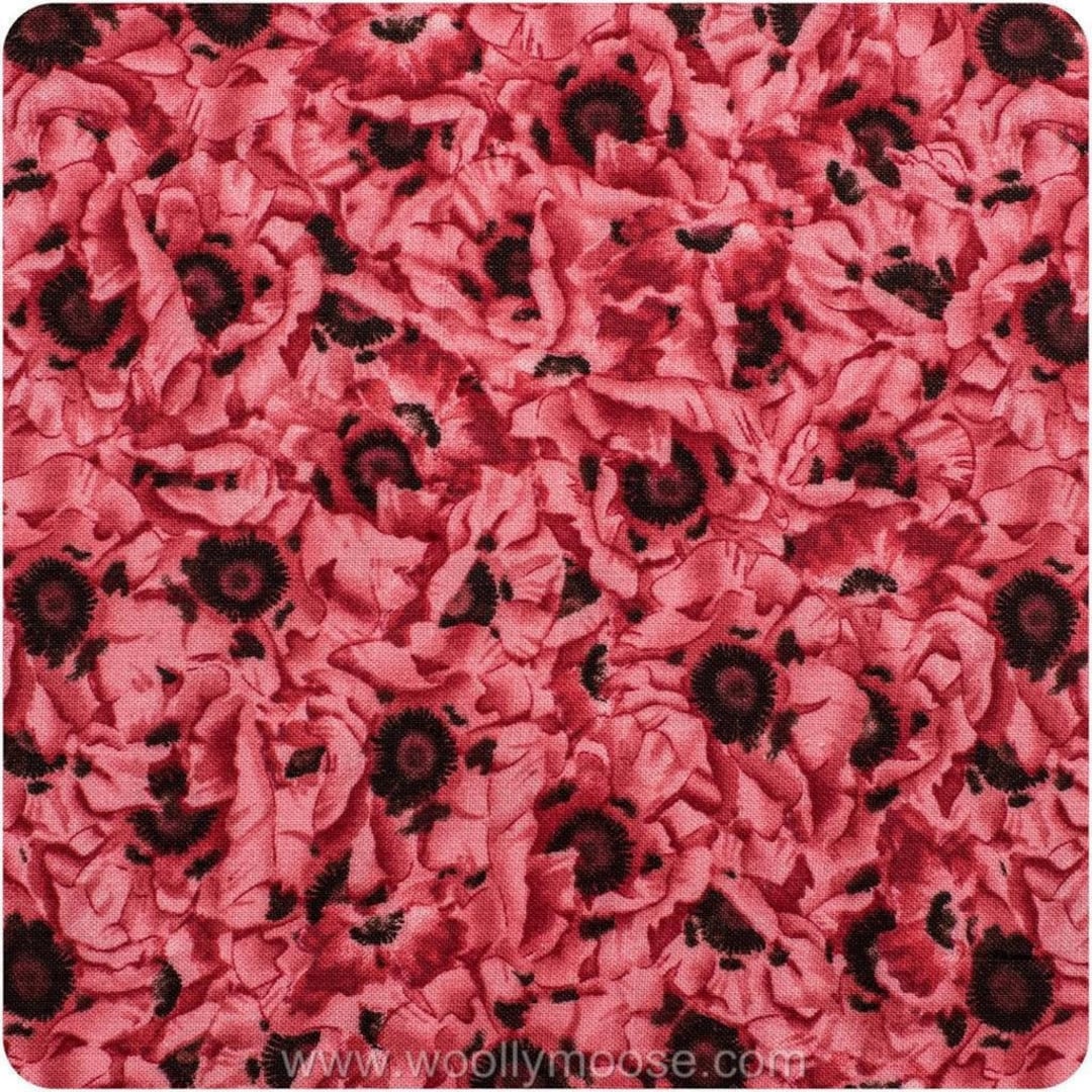 By the HALF YARD M'liss Rae Hawley Spring Bouquet Pink Red Flowers ...