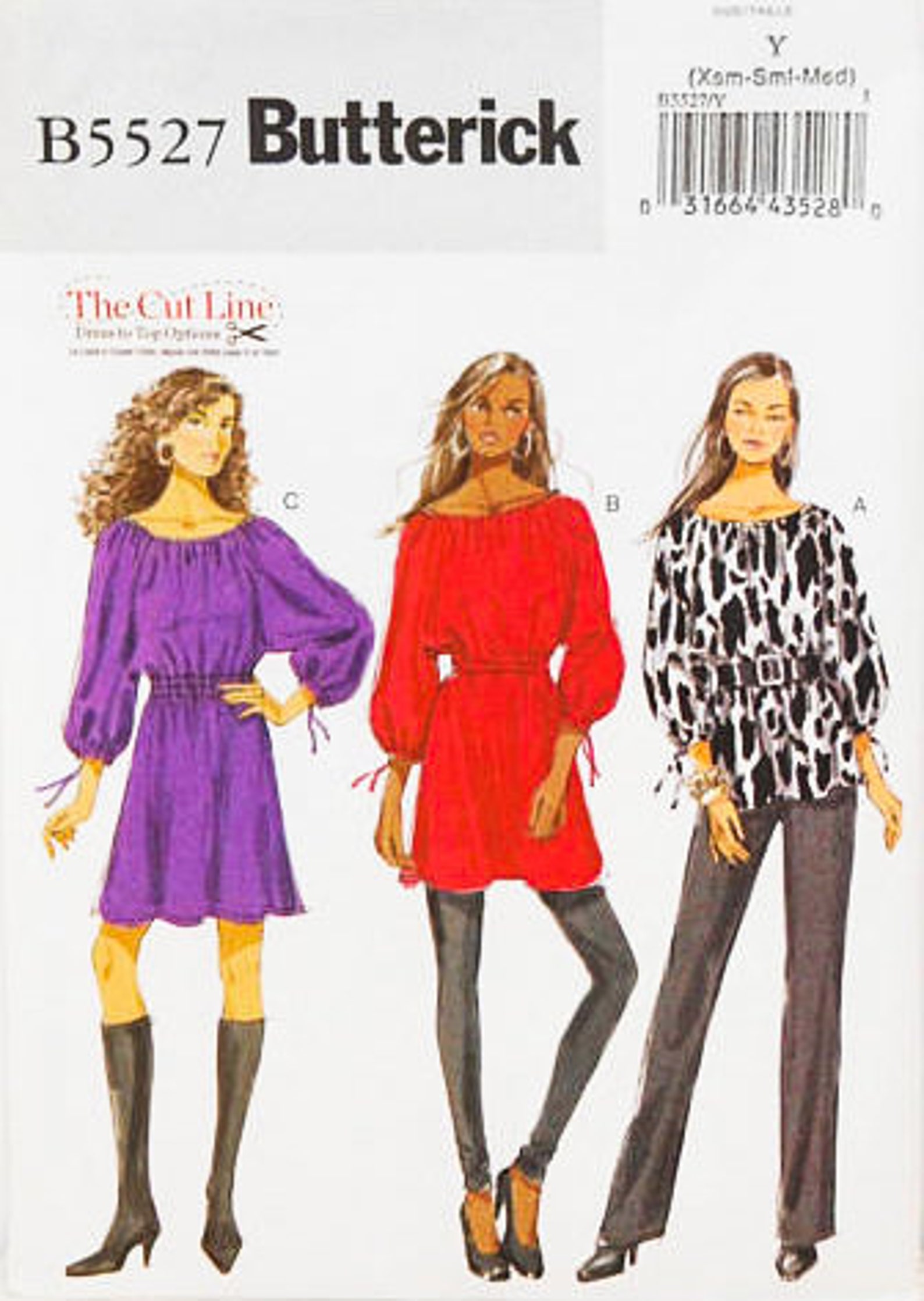 Butterick B5527 the Cut Line Dress to Top Options Loose Fitting Pull ...