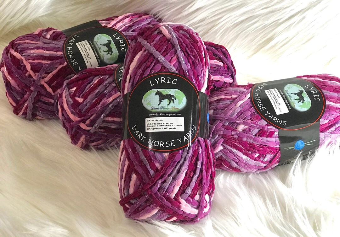 ONE Skein # 104 Dark Horse Lyric 3.5 Ounces (100 Grams) Burgundy Purple ...