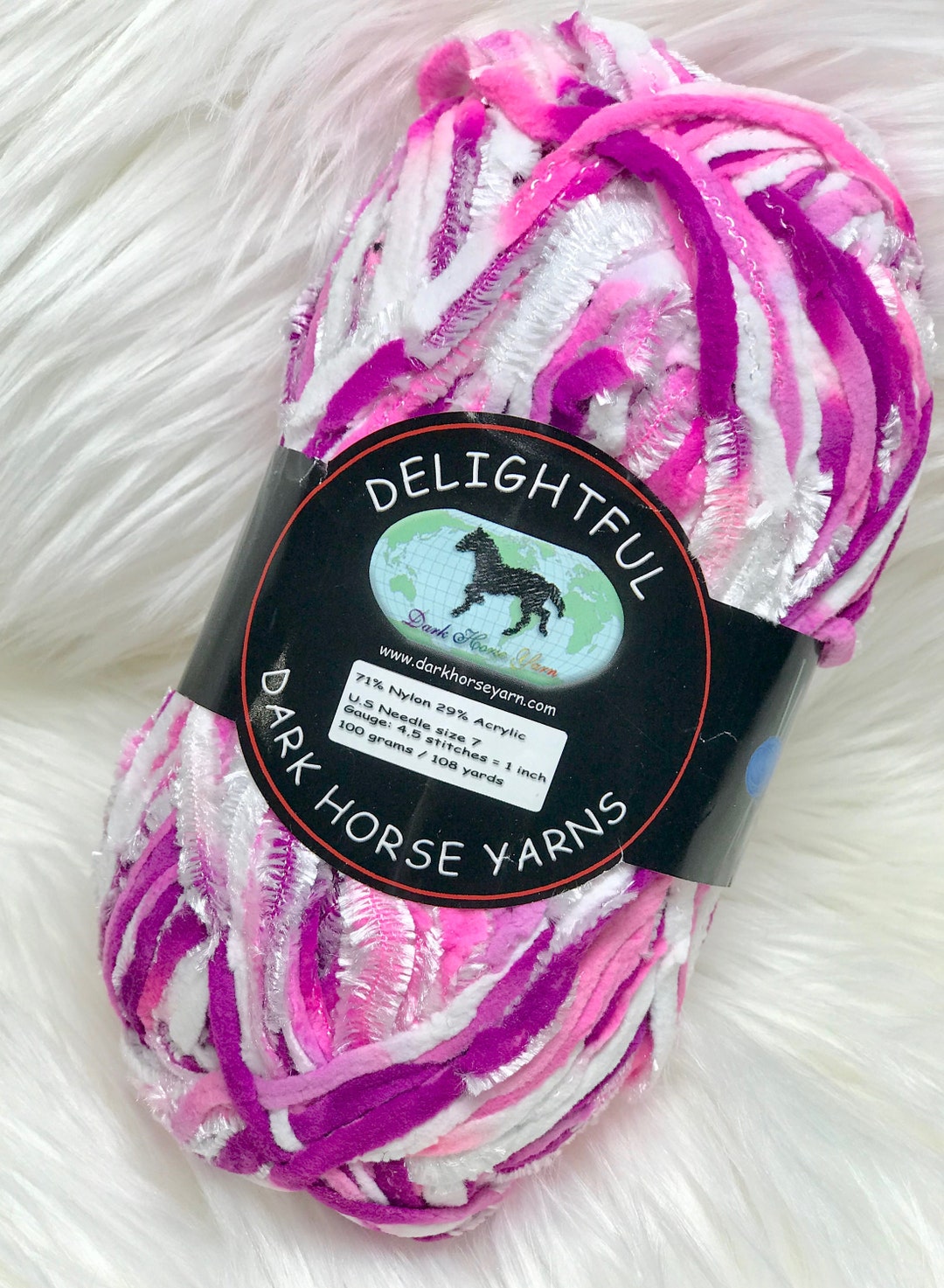 ONE Skein # 112 Dark Horse Delightful 3.5 Ounces (100 Grams) Pink ...