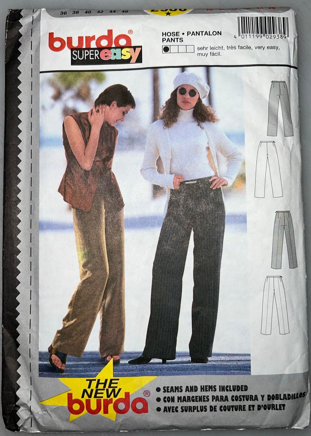 The New Burda 2938 Sewing Pattern Misses' Pants Size 10-202 AVERAGE ...