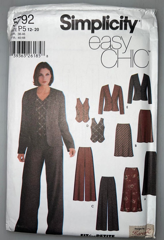 Simplicity 5792 Size P5 12-20 Misses' Petite Bias Skirt - Etsy