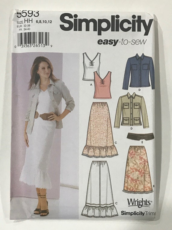 Simplicity 5593 Size HH 6-12 Misses' Pull on Long Medium - Etsy