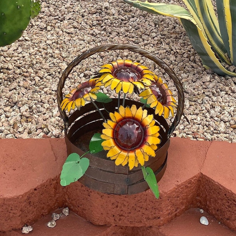 Metal Sunflower Yard Art - Etsy