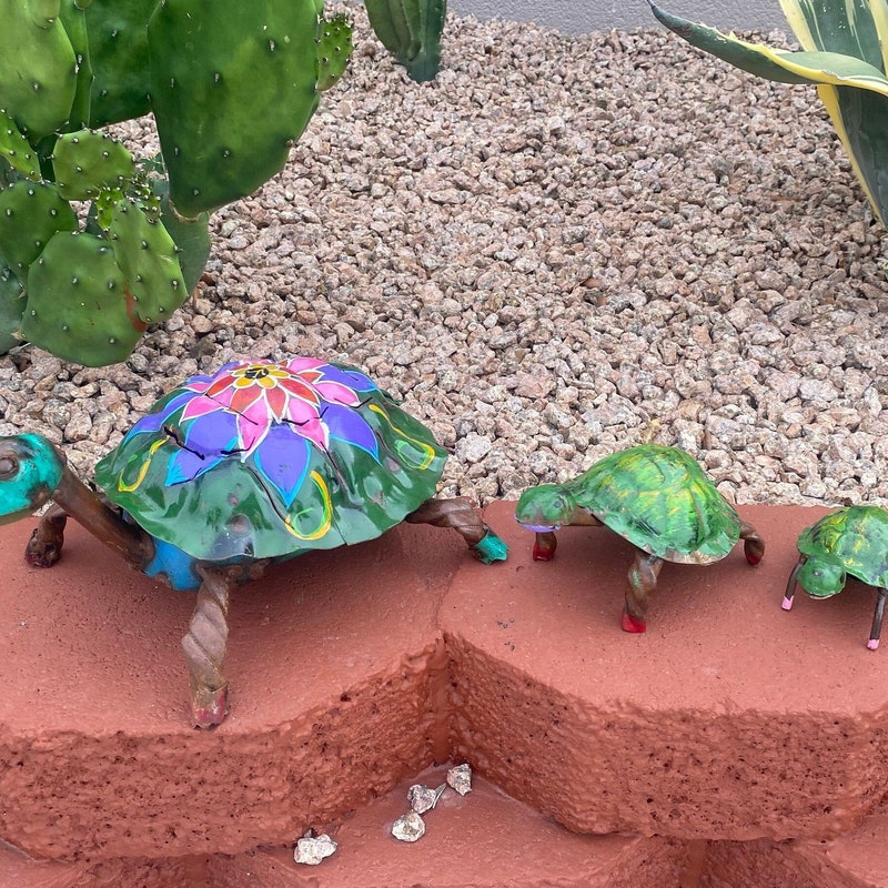 Metal Yard Sculpture Turtles - Etsy