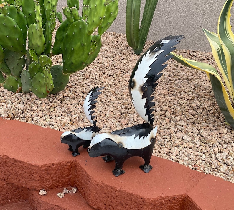 Handmade Metal Stinky Skunk | Yard Art Garden Decor | Artisan Made ...