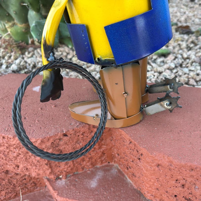 Handmade Metal Police Officer Minion | Farmhouse Yard Art Garden Decor ...