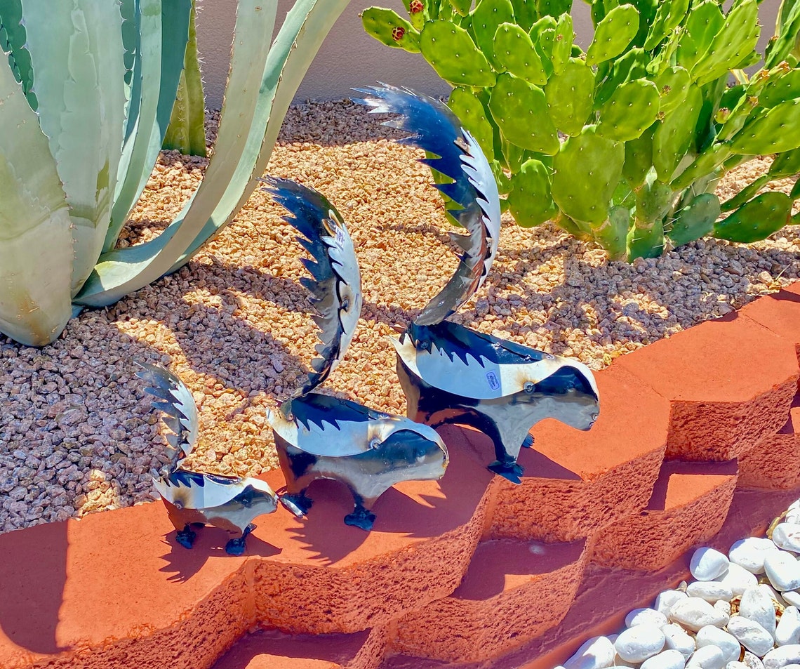 Handmade Metal Stinky Skunk | Yard Art Garden Decor | Artisan Made ...