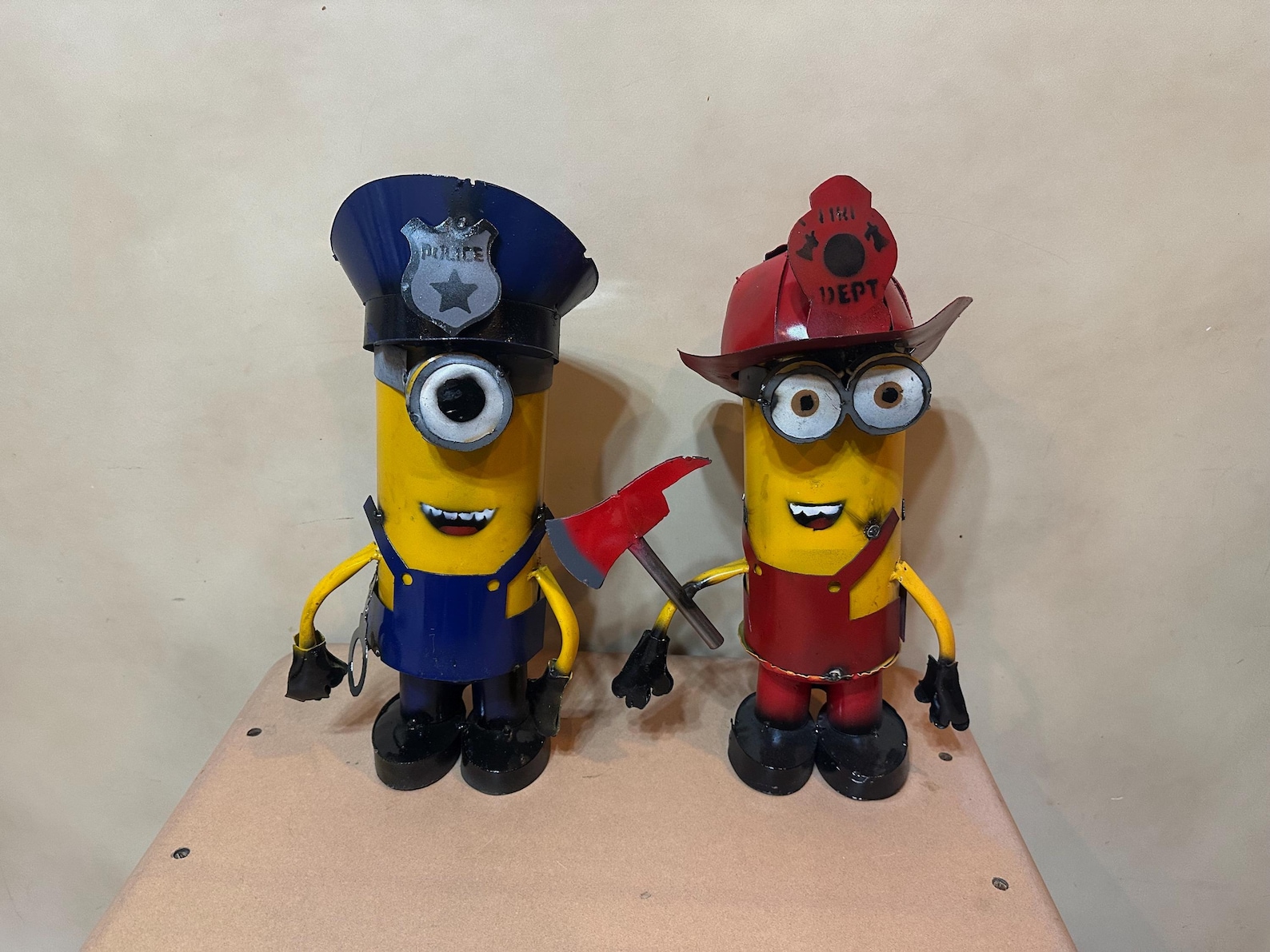 Handmade Metal Cowboy Minion | Farmhouse Rodeo Yard Art Garden Decor ...