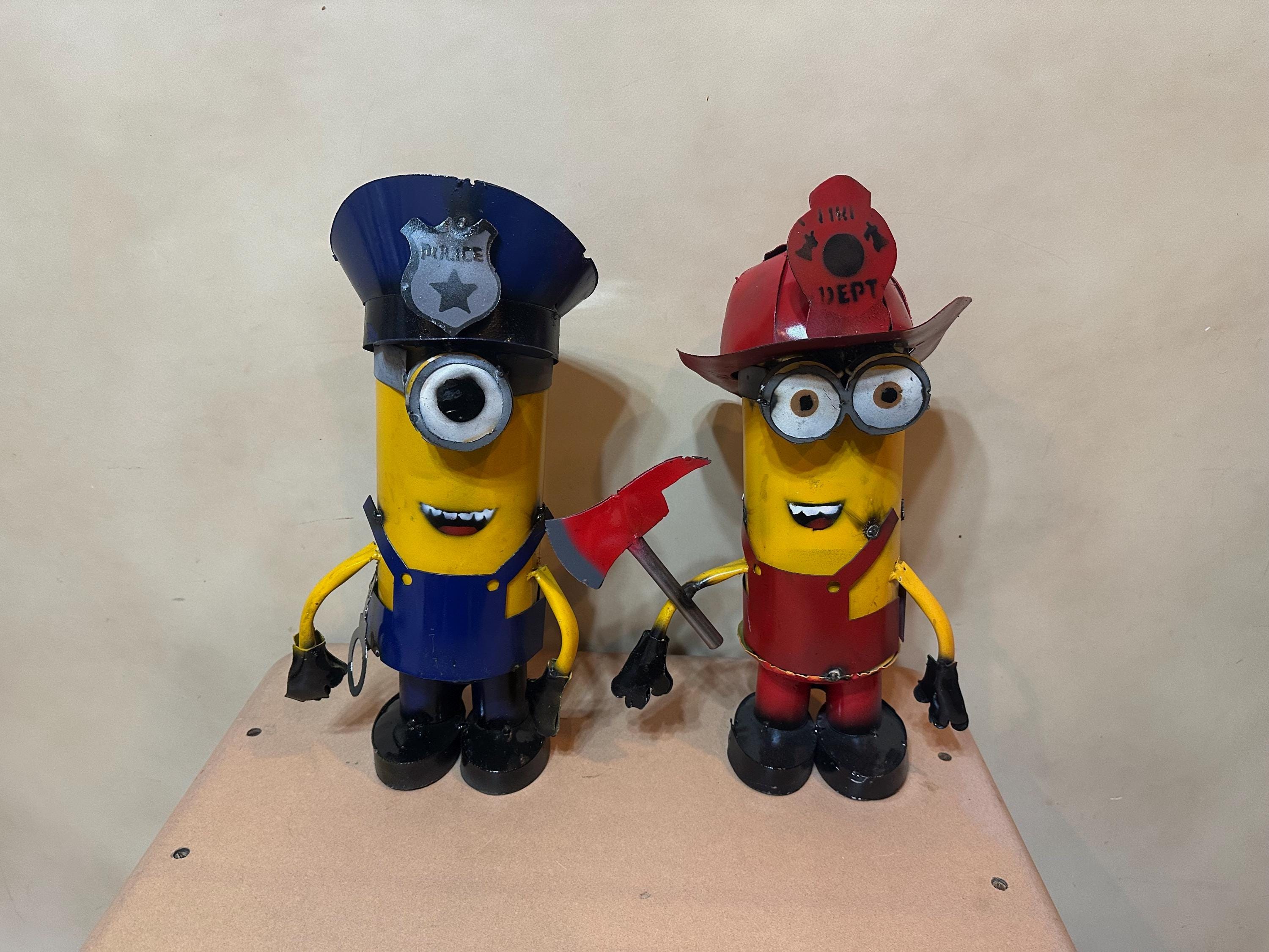 Handmade Metal Cowboy Minion | Farmhouse Rodeo Yard Art Garden Decor ...