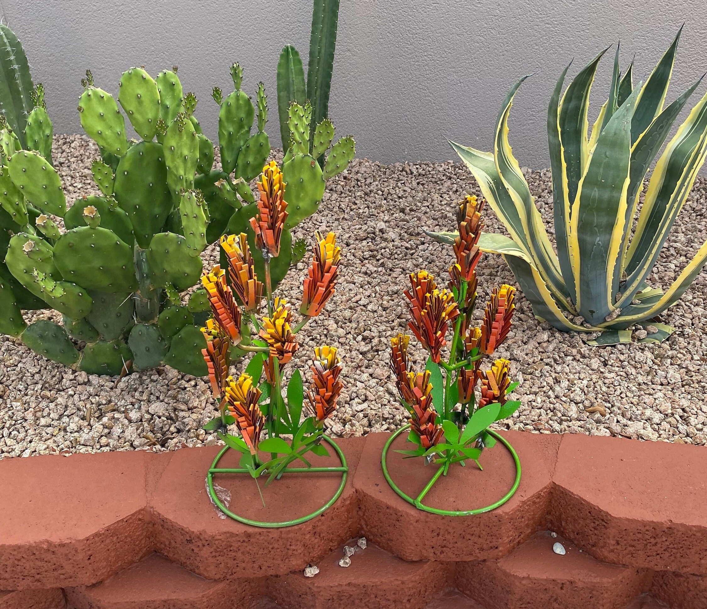 Handmade Metal Texas Indian Paintbrush Flower | Yard Art Spring Garden ...