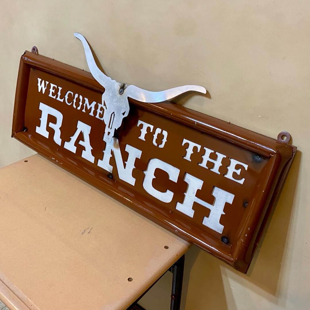 Metal Welcome to the Ranch Tailgate | Farmhouse Garage Decor | Artisan ...