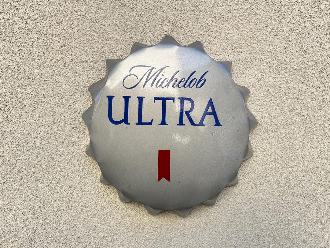 Metal Michelob Ultra Beer Bottle Cap Sign | Mancave Garage Decor ...
