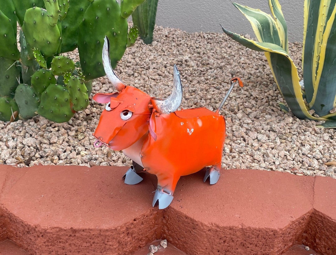 Handmade Metal Texas Longhorn Bull | Yard Art Garden Decor | Artisan ...