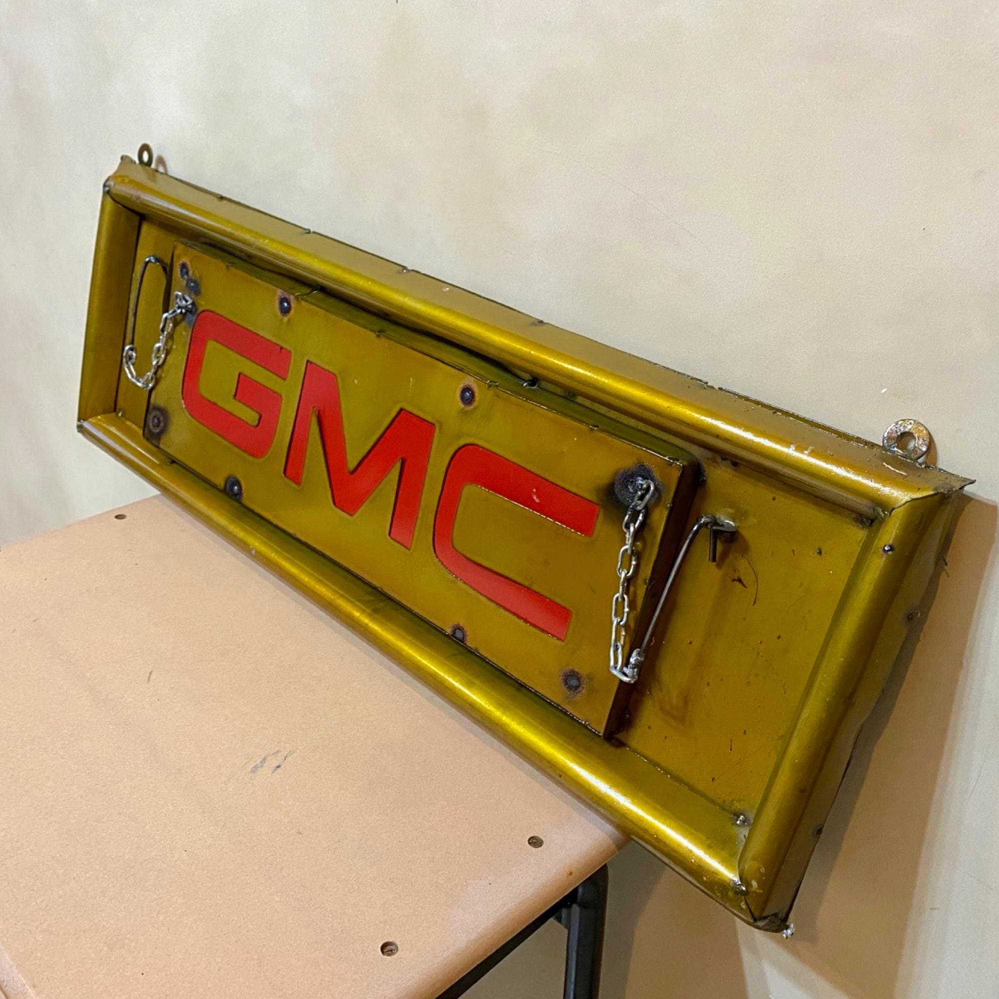 Metal GMC Tailgate | Mancave Garage Decor | Artisan Made Hanging Sign ...