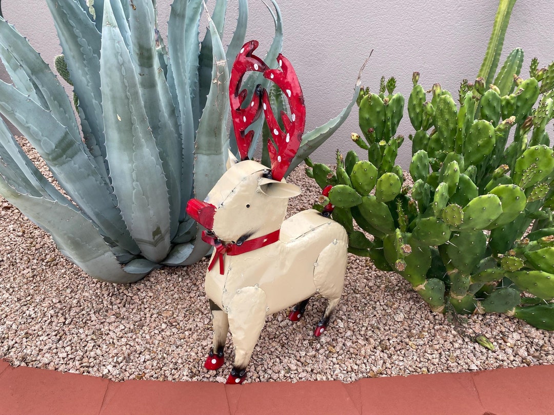 Lifesize Metal Rudolph the Red Nosed Reindeer Merry Christmas Gift Yard ...