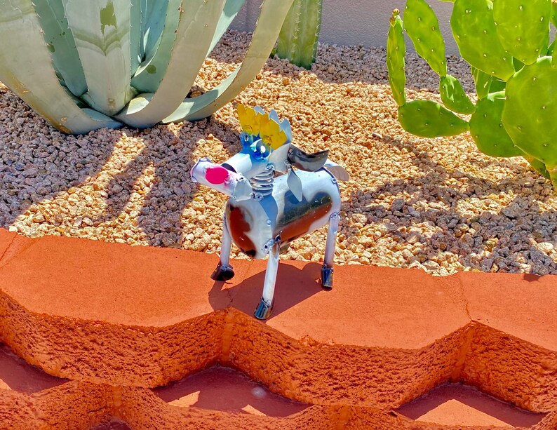 Metal Springhead Cow Yard Art Garden Decoration - Etsy