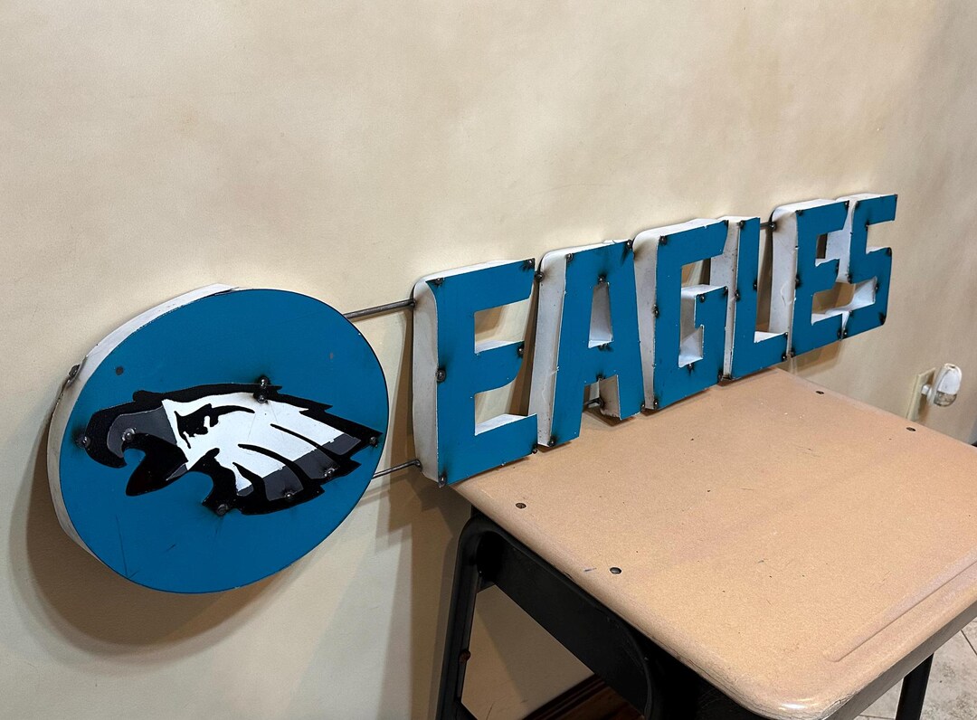 Metal Philadelphia Eagles 3D Sign Mancave Garage Decor Artisan Made ...