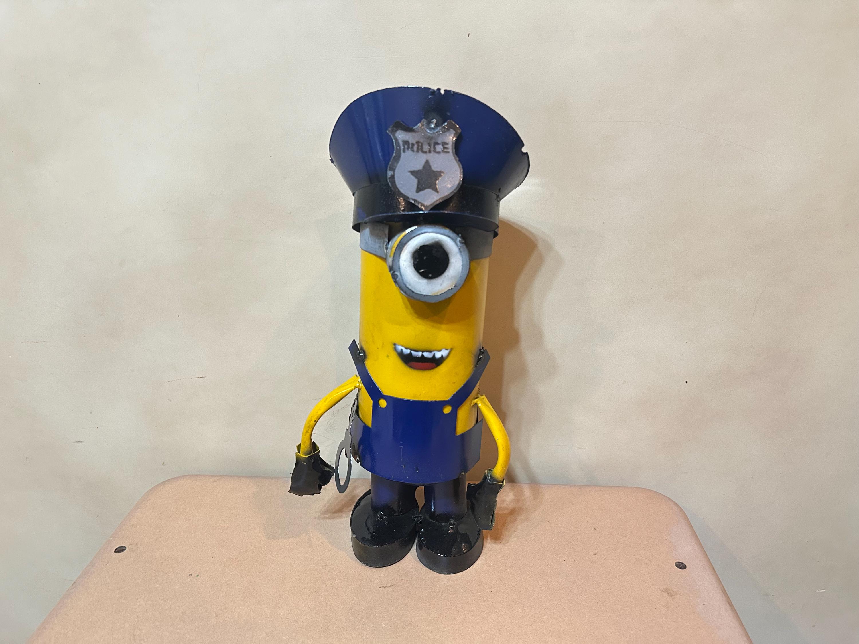 Handmade Metal Cowboy Minion | Farmhouse Rodeo Yard Art Garden Decor ...