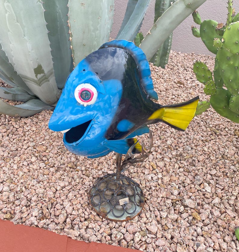 Metal Dory Blue Tang Fish Finding Nemo Ocean Yard Art Garden Decoration ...