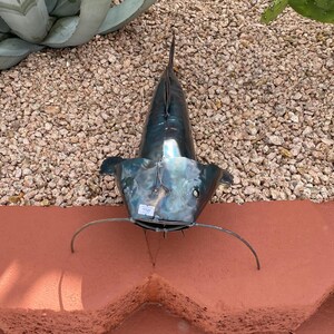 Handmade Metal Chrome Catfish | Yard Art Garden Decor | Artisan Made ...