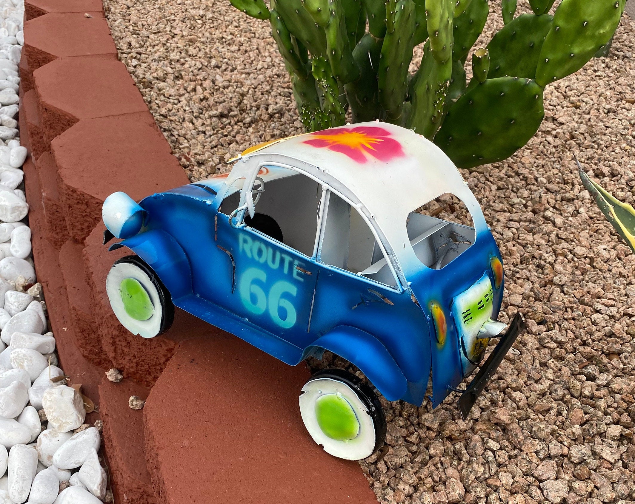 Handmade Metal Dune Buggy Car Route 66 Peace and Love Yard Art Garden ...